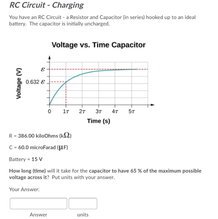 Solved RC Circuit - Charging You have an RC Circuit - a | Chegg.com