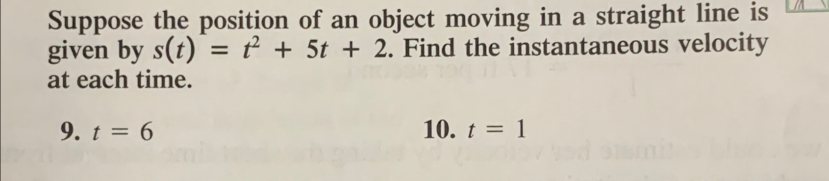 Solved Suppose the position of an object moving in a | Chegg.com