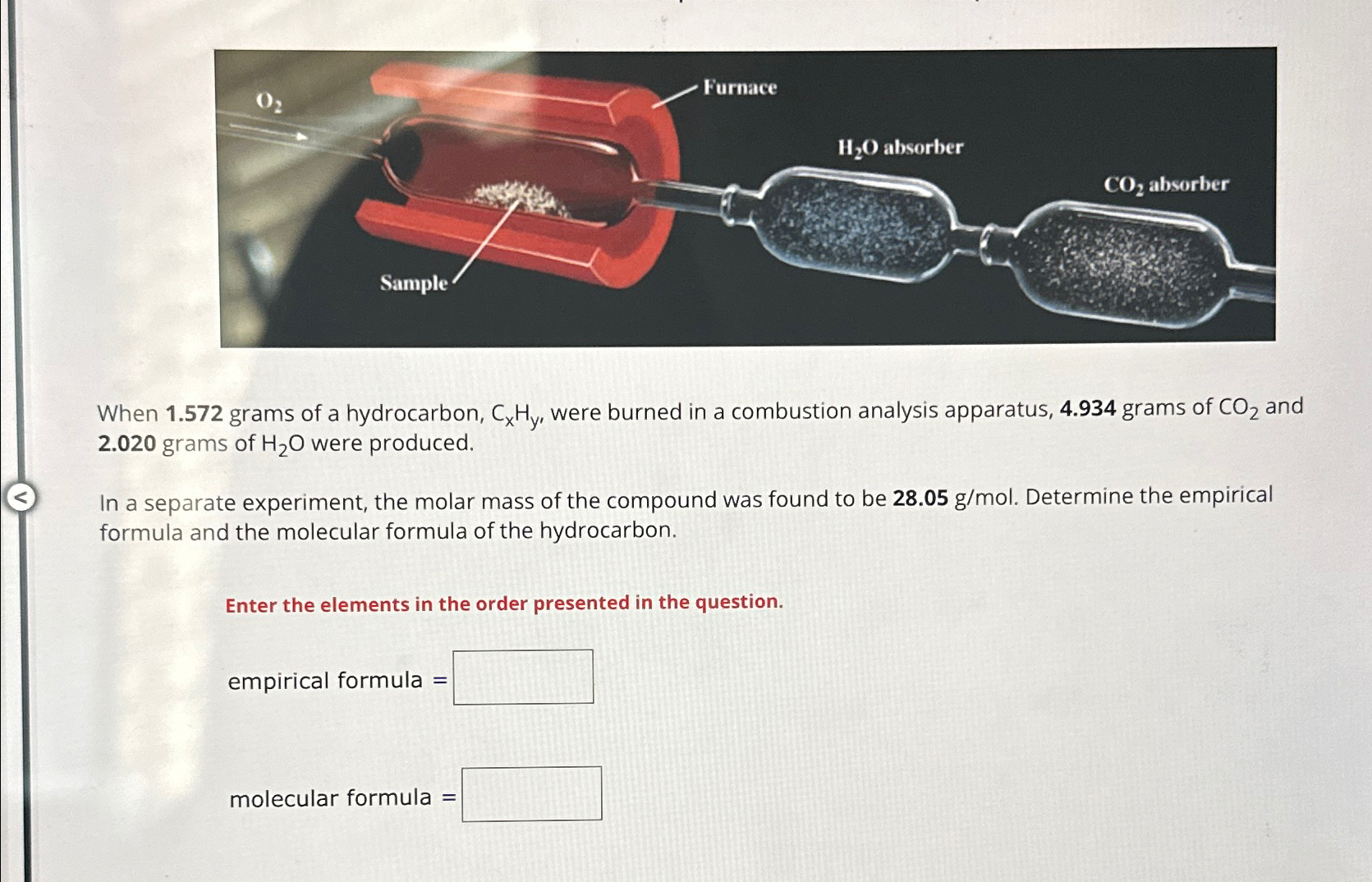 Solved When 1.572 ﻿grams of a hydrocarbon, CxHy, ﻿were | Chegg.com