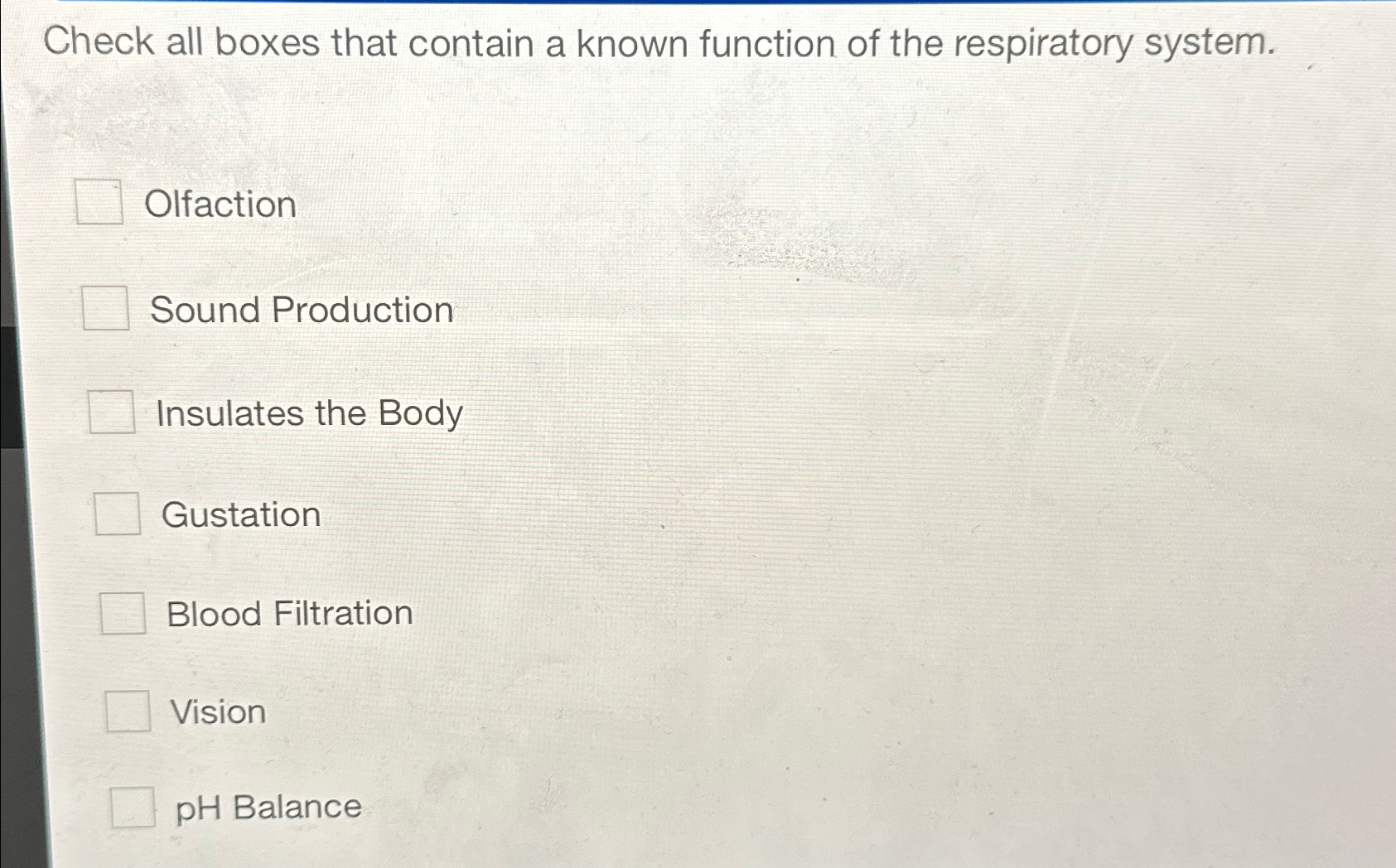 Solved Check all boxes that contain a known function of the | Chegg.com