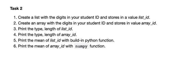 Solved Task 2 1 Create A List With The Digits In Your 9155
