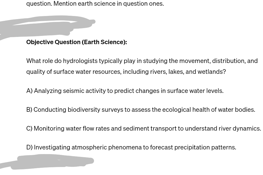 Solved question. Mention earth science in question | Chegg.com