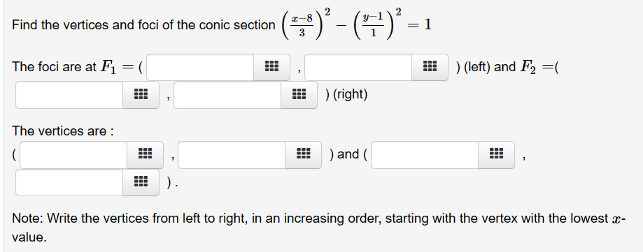 Solved Find the vertices and foci of the conic section | Chegg.com