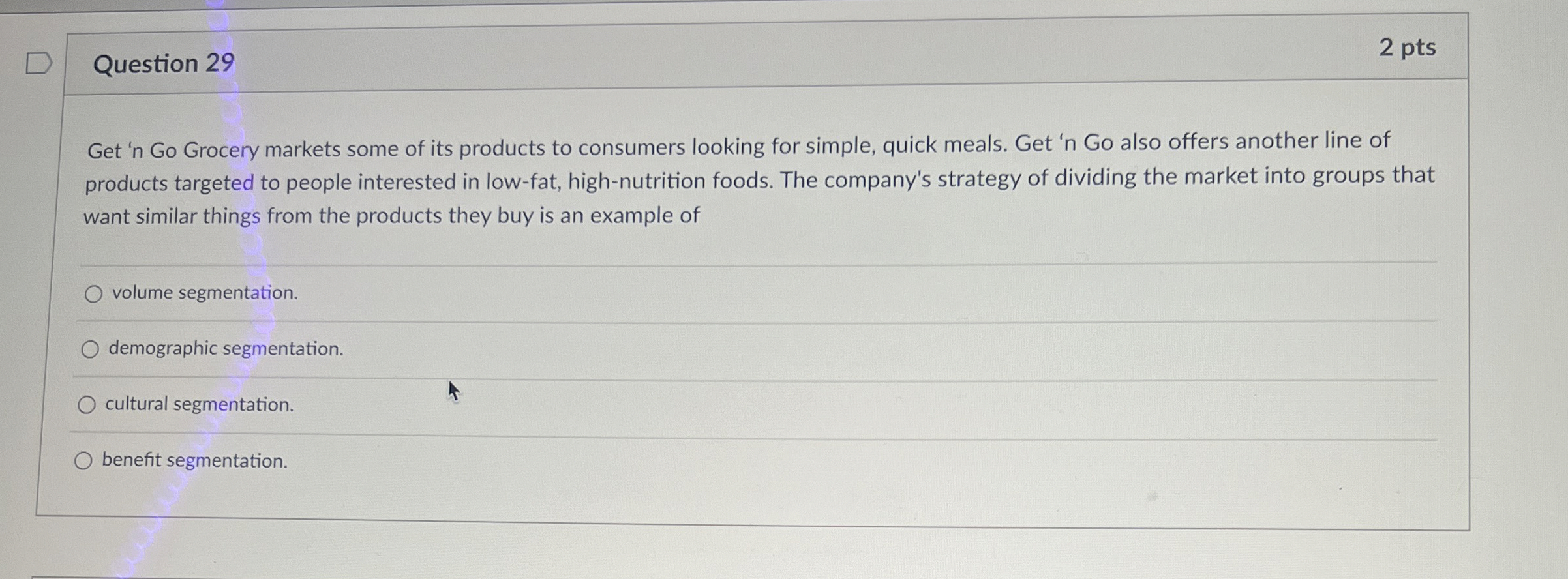Solved Question 292 ﻿ptsGet ' n ﻿Go Grocery markets some of | Chegg.com