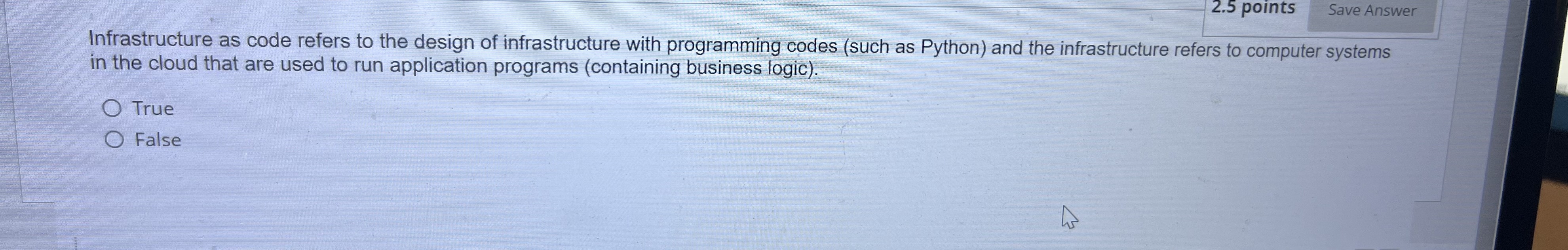 Solved Infrastructure as code refers to the design of | Chegg.com