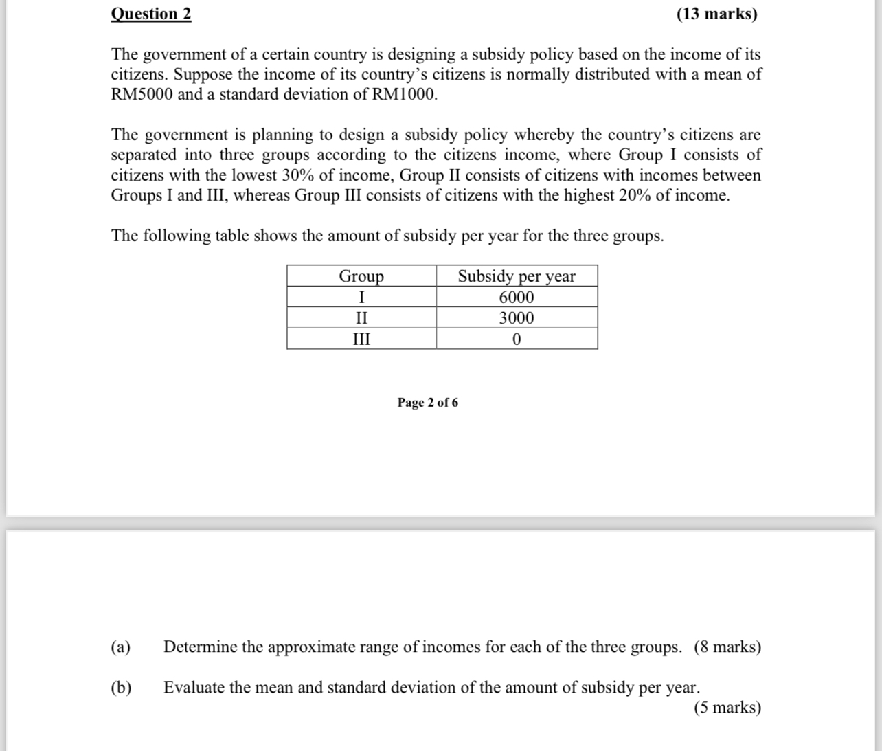 Solved Question 2(13 ﻿marks)The government of a certain | Chegg.com
