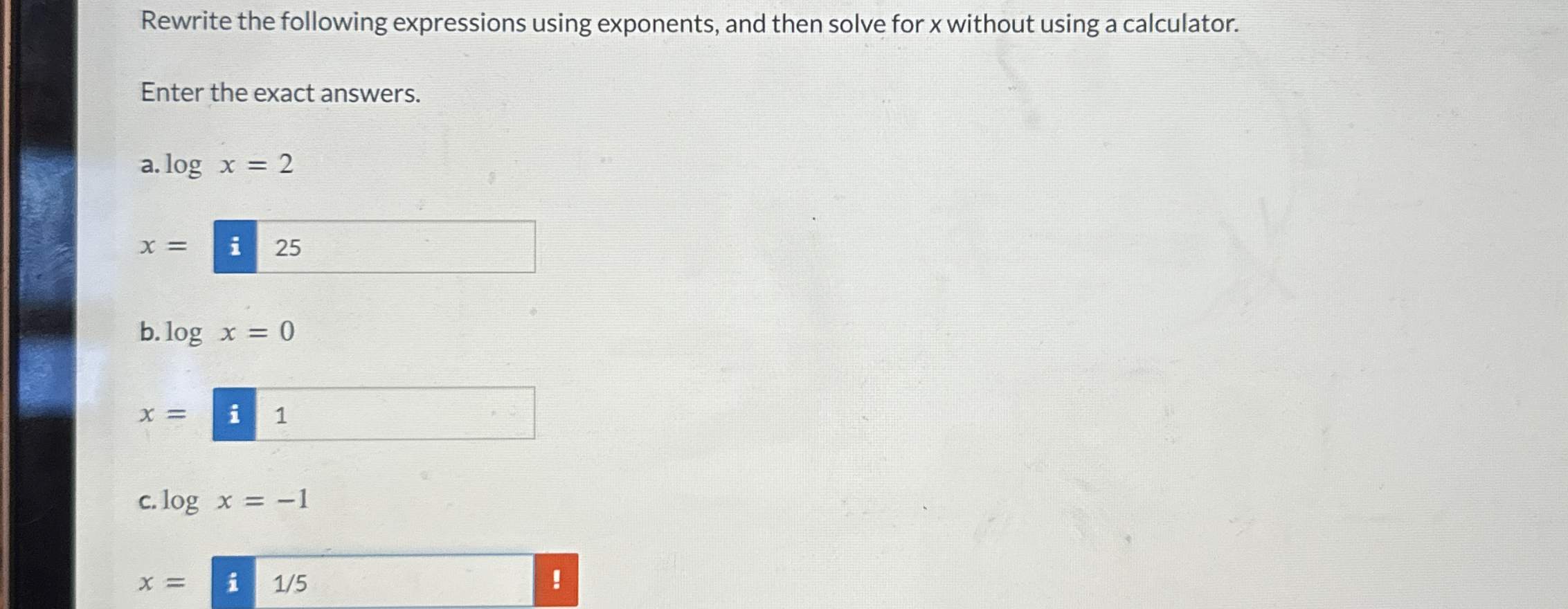 Solved Rewrite the following expressions using exponents, | Chegg.com