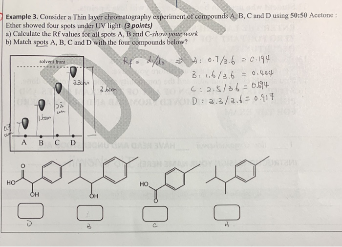 Solved Example 3. Consider a Thin layer chromatography | Chegg.com