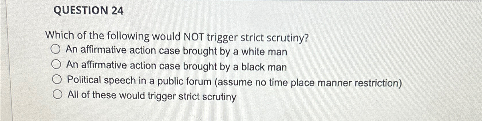 Solved QUESTION 24Which of the following would NOT trigger | Chegg.com