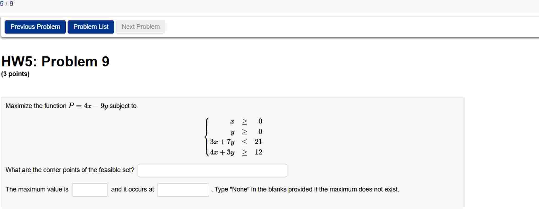 Solved Maximize the function P=4x-9y ﻿subject | Chegg.com