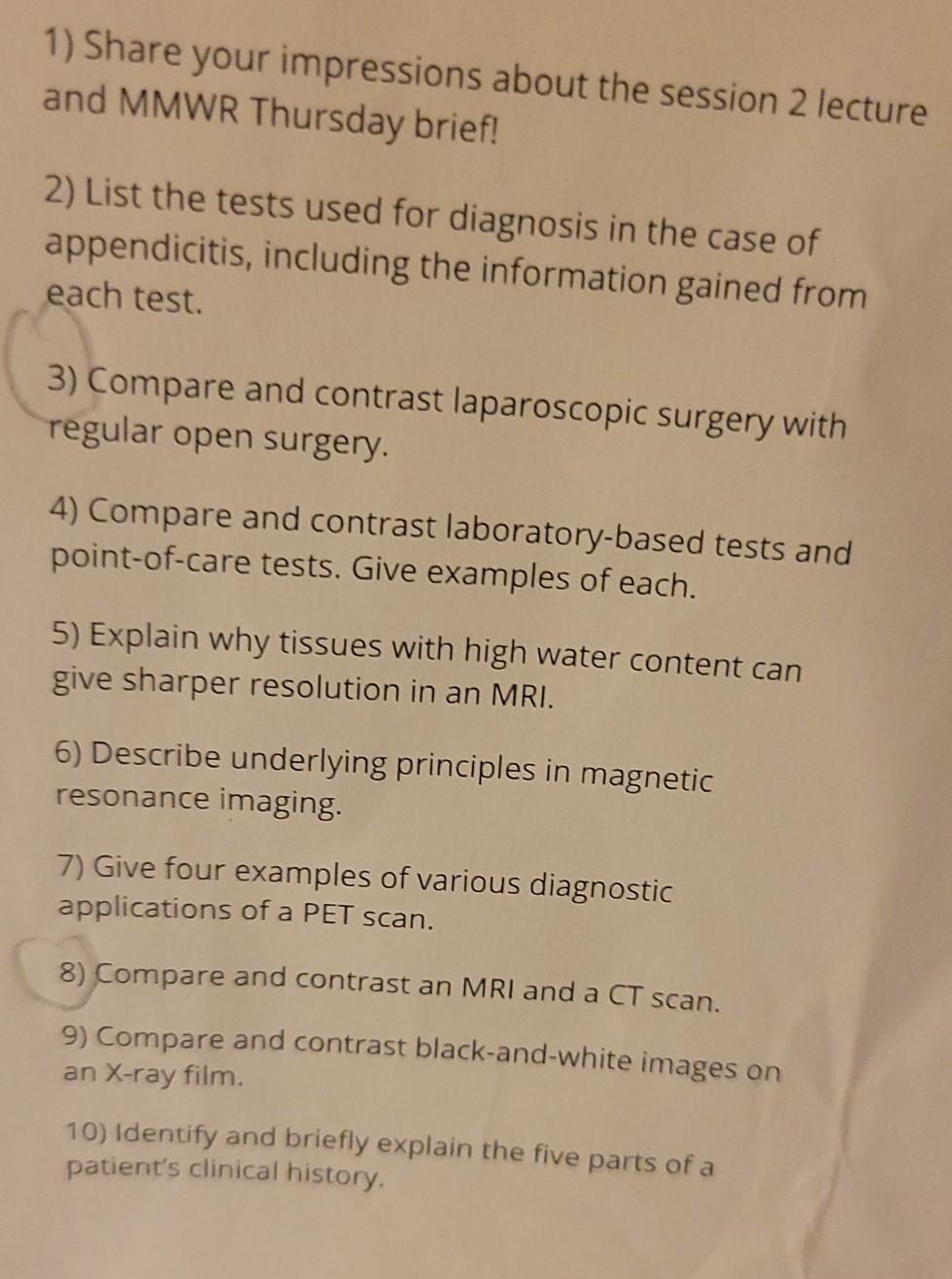 Solved 1) Share your impressions about the session 2 lecture | Chegg.com