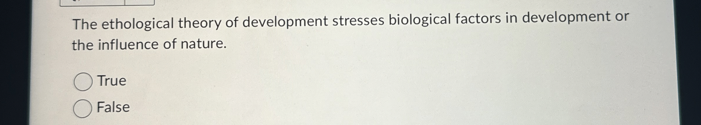 Solved The ethological theory of development stresses | Chegg.com