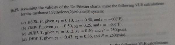 Solved 10.28. Assuming the validity of the De Priester | Chegg.com