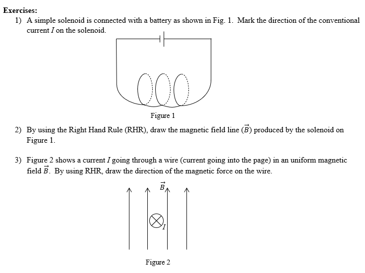 Solved Exercises:A simple solenoid is connected with a | Chegg.com