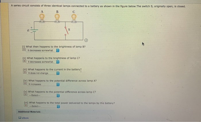 A series circuit consists of three identical lamps | Chegg.com