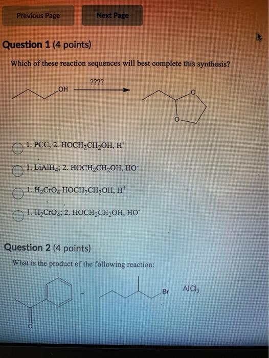 Solved Previous Page Next Page Question 1 (4 points) Which | Chegg.com