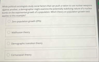 Solved While political sociologists study social factors | Chegg.com