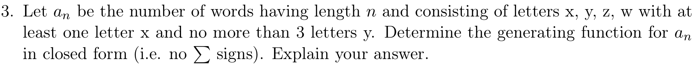 Solved Let an ﻿be the number of words having length n ﻿and | Chegg.com