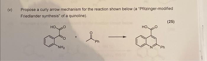 Solved (v) a Propose a curly arrow mechanism for the | Chegg.com