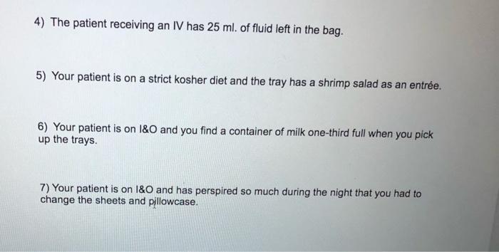 Solved INTAKE \& OUTPUT ASSIGNMENT: "What would you do?" | Chegg.com