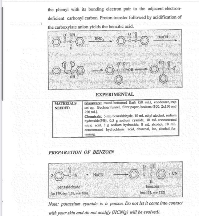 Solved PREPARATION OF BENZOIN, BENZIL AND BENZILIC ACID | Chegg.com