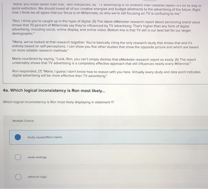 Solved 4. Identifying Logical Inconsistencies Identifying | Chegg.com