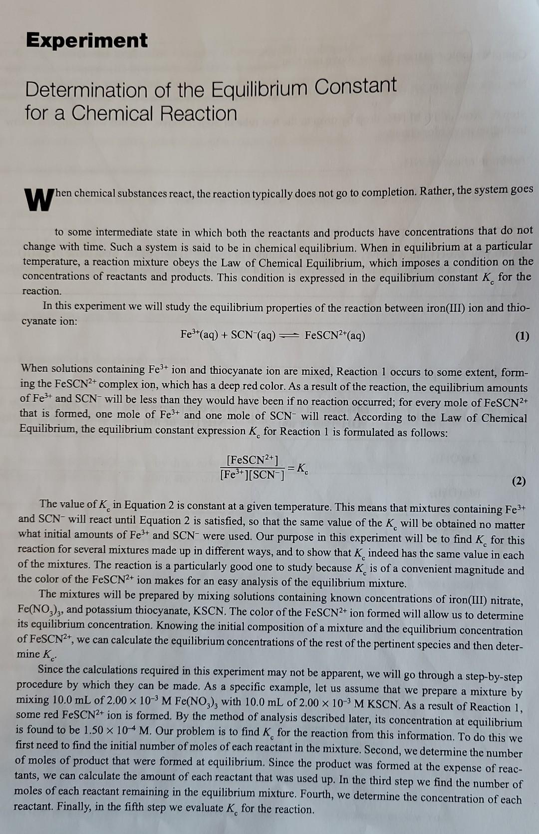 Step 2 Enter the experimentally determined value of | Chegg.com