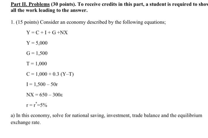 Solved Part II. Problems ( 30 points). To receive credits in | Chegg.com
