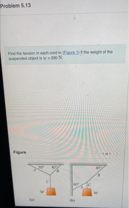 Solved Find the tension in each cord in (Figure 1) if the | Chegg.com