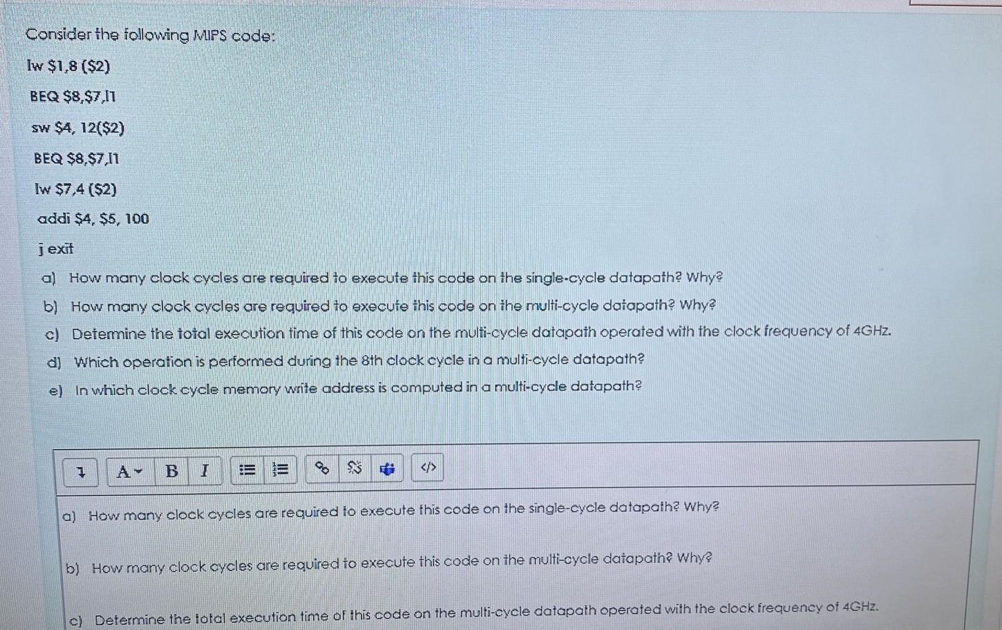 Solved Consider the following MuPS code: Iw $1,8($2) | Chegg.com