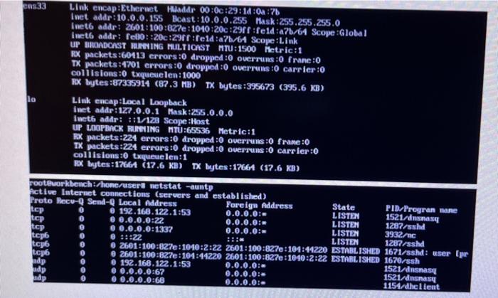Solved You are given the following: . . Output of "ifconfig | Chegg.com