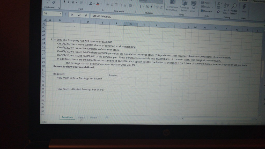 Solved BI- A- ===== Clipboard $ - % 98 49 5. Font | Chegg.com