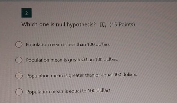 Solved Which one is null hypothesis? (15 ﻿Points)Population | Chegg.com | Chegg.com