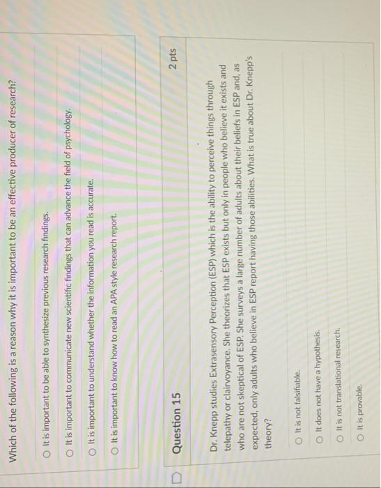 Solved Which of the following is a reason why it is | Chegg.com