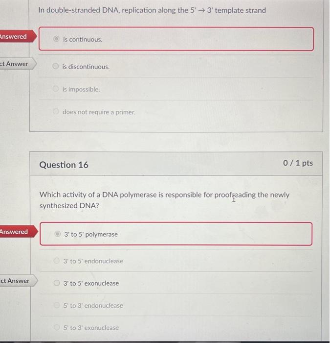Solved In double-stranded DNA, replication along the 5′→3′ | Chegg.com