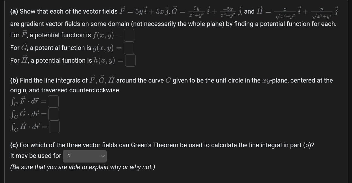 (a) Show that each of the vector fields | Chegg.com