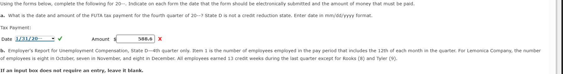 Using the forms below, complete the following for | Chegg.com