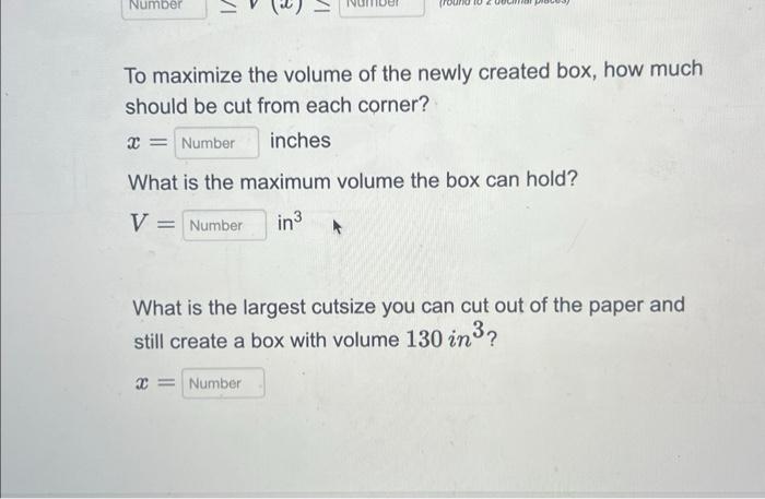 Solved We are constructing a box from a piece of paper. The | Chegg.com