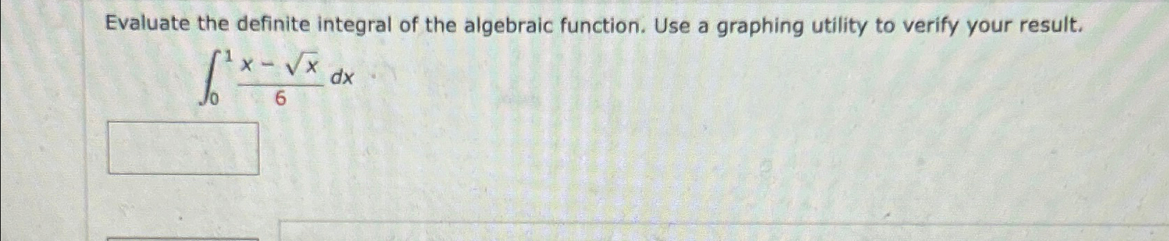 Solved Evaluate the definite integral of the algebraic | Chegg.com