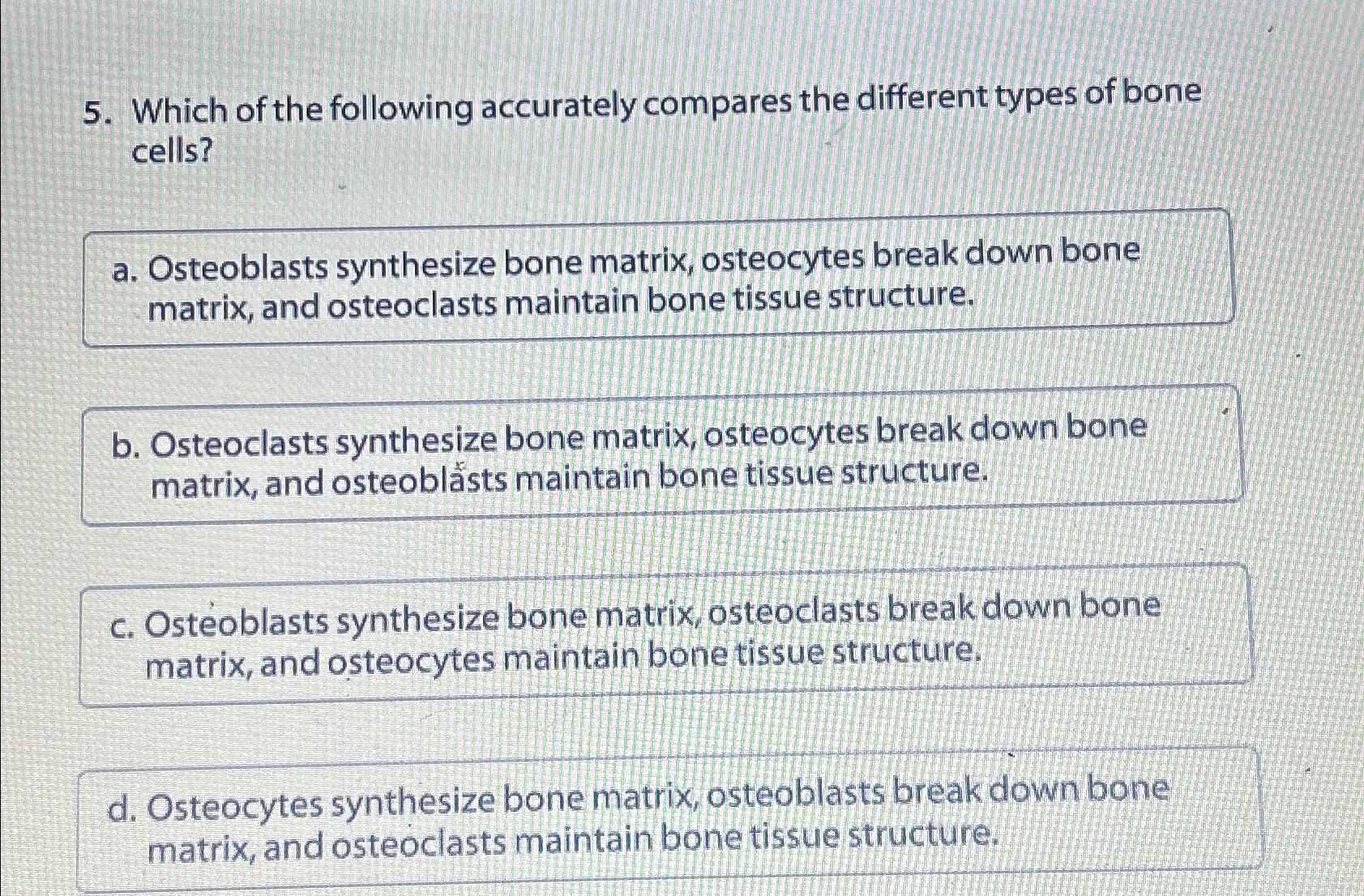 Solved Which of the following accurately compares the | Chegg.com