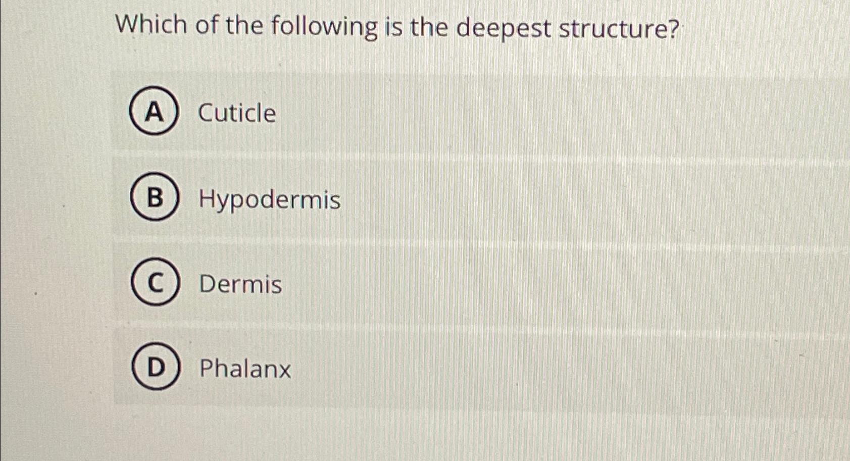 Solved Which of the following is the deepest | Chegg.com
