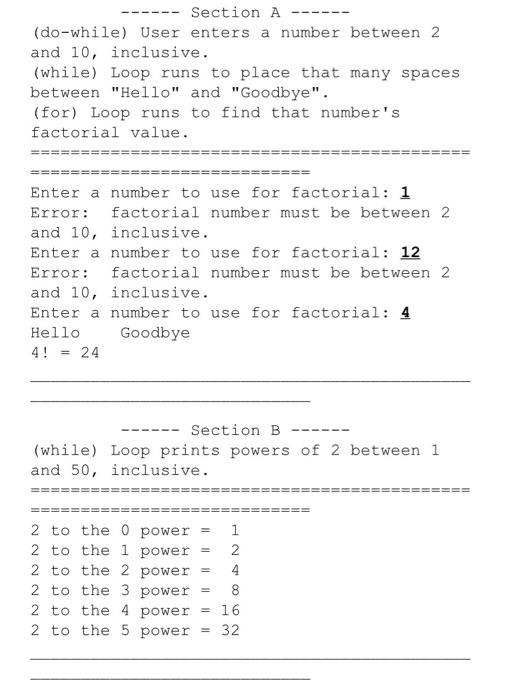 Solved Your program will run all 3 types of Java's loops, as | Chegg.com