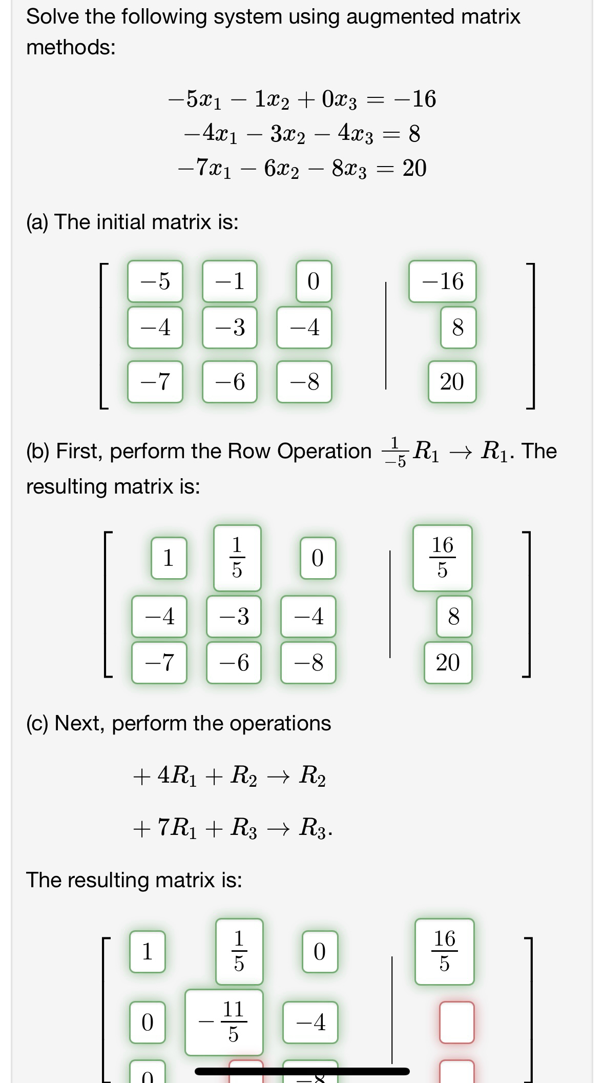 Solved Solve the following system using augmented matrix | Chegg.com