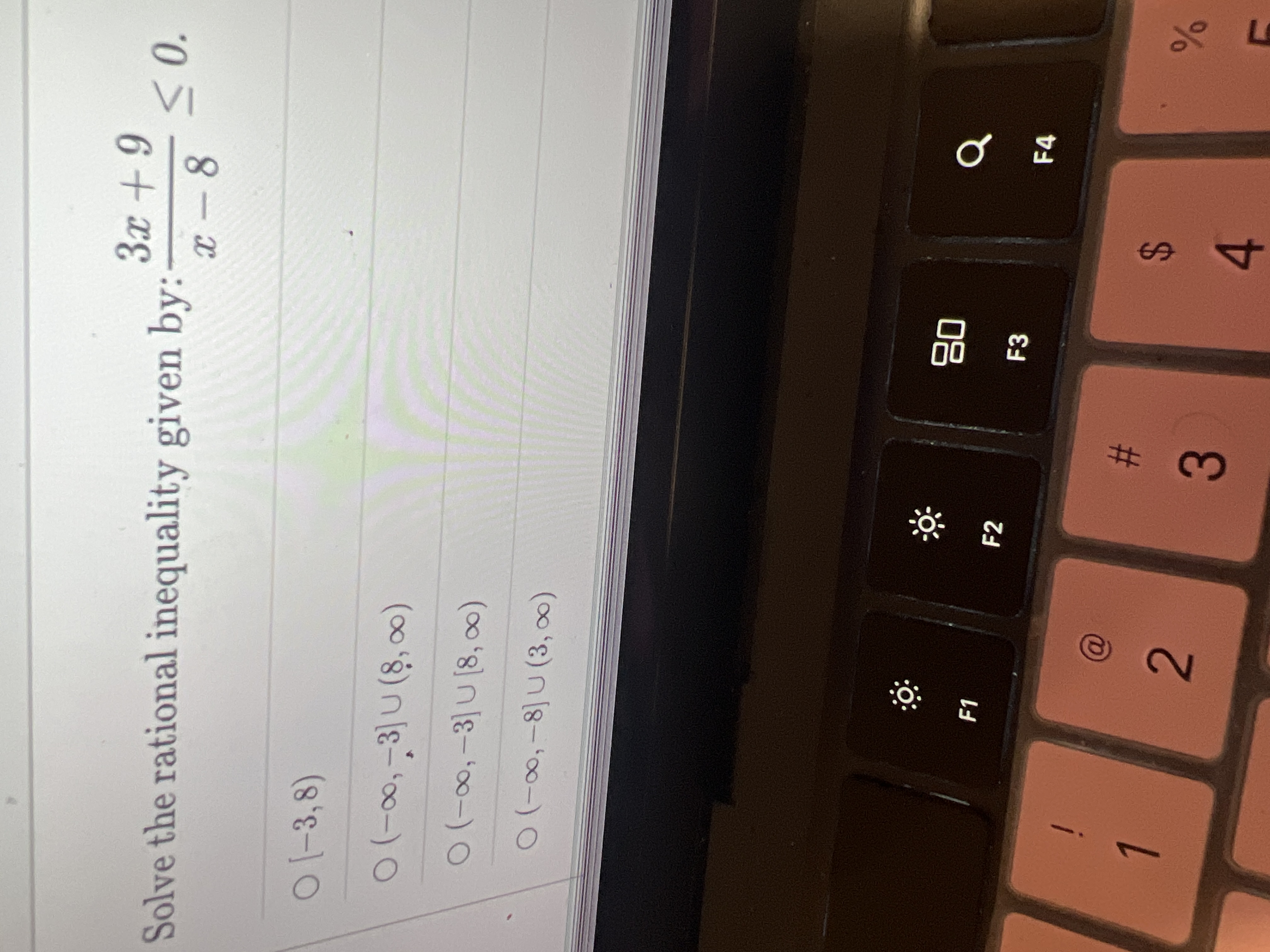 Solved Solve the rational inequality given by: | Chegg.com