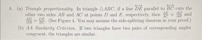 Solved please help! must use side splitting theorem from | Chegg.com
