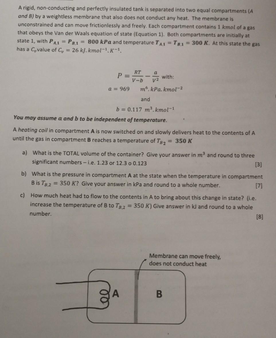 Solved A rigid, non-conducting and perfectly insulated tank | Chegg.com