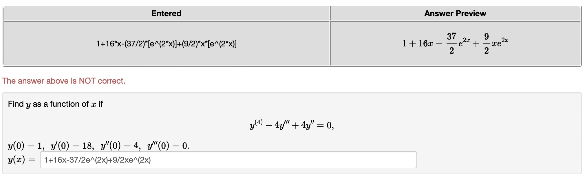 Solved Find y ﻿as a function of x ﻿ify(4)-4y'''+4y''=0Please | Chegg.com