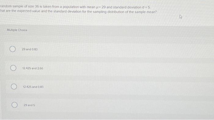 Solved random sample of size 36 is taken from a population | Chegg.com Solved random sample of size 36 is taken from a population | Chegg.com