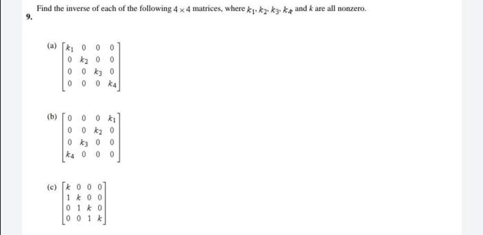 Solved Solve the following general system by inverting the | Chegg.com