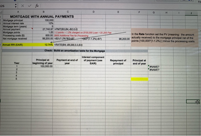 Answer using excel show formulas calculations and | Chegg.com